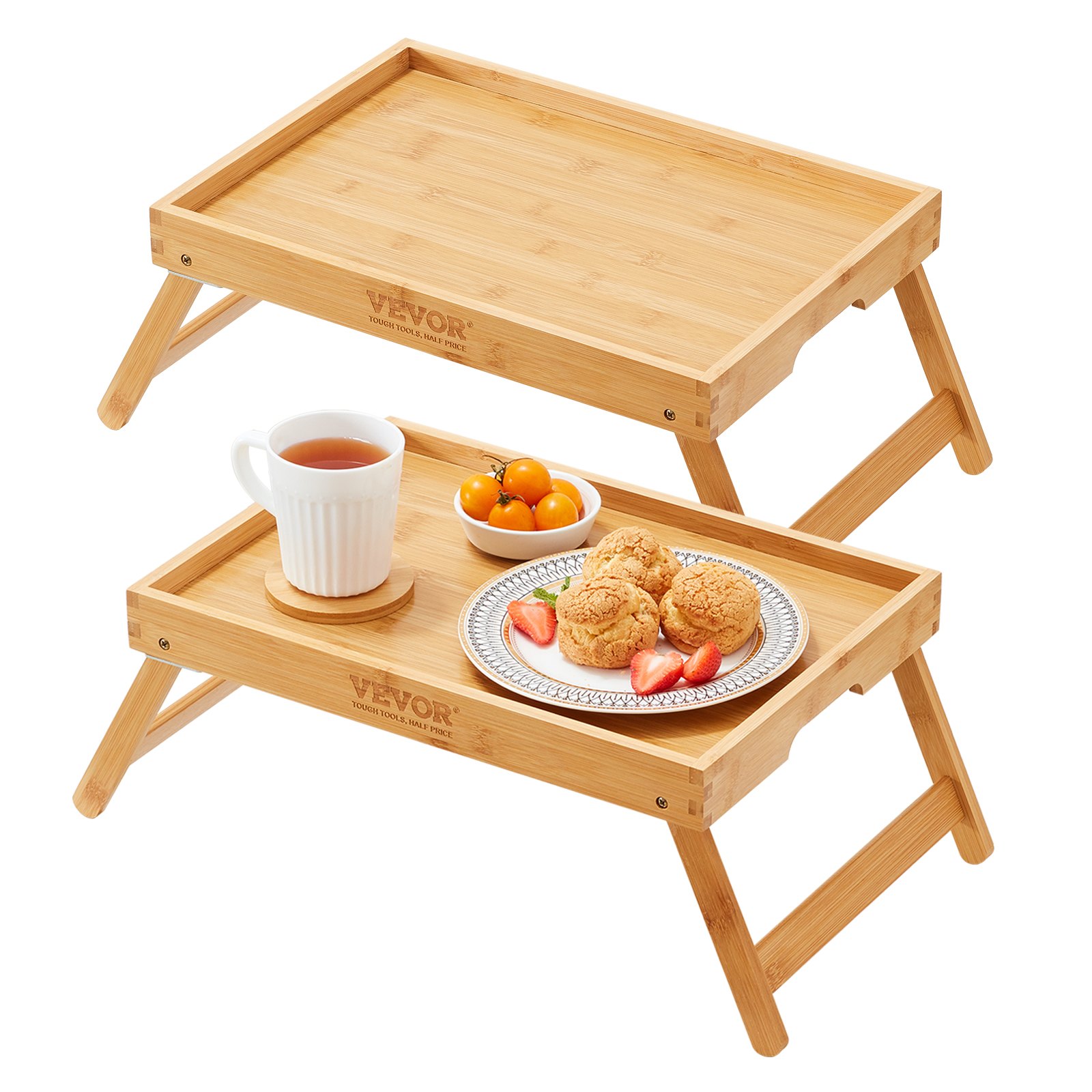 VEVOR 2-Pack Bed Tray Table with Foldable Legs Manual