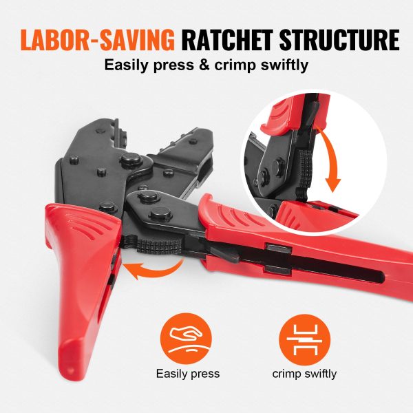 VEVOR Ratcheting Crimping Tool Set For AWG22-10 Manual