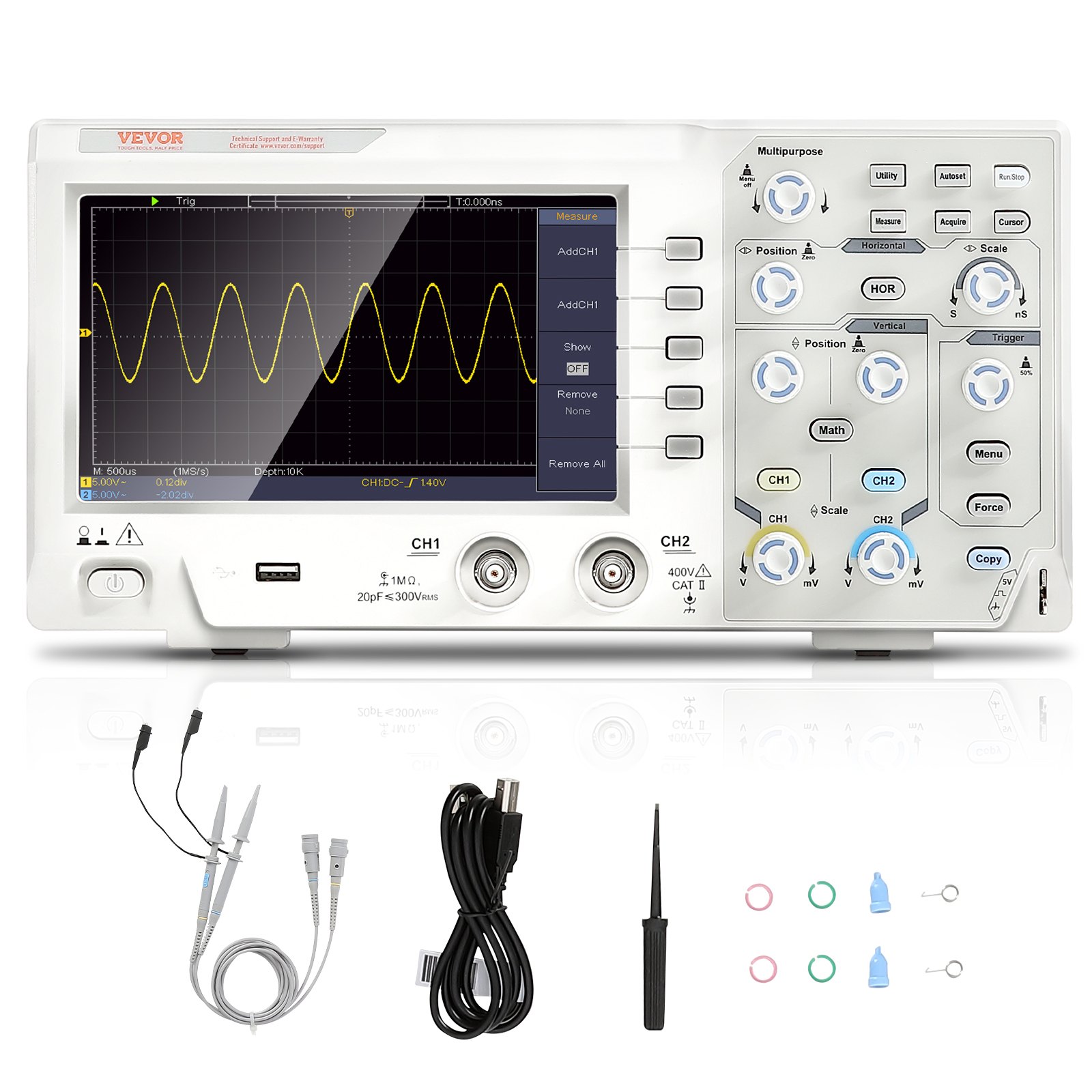 VEVOR Digital Oscilloscope Manual, 1GS/S, 100MHZ