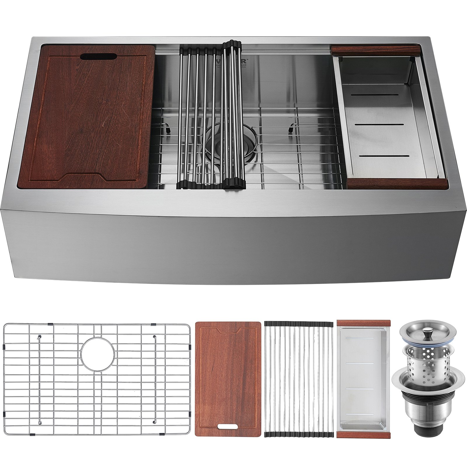 Farmhouse Kitchen Sink Manual, VEVOR 36 inch Sink