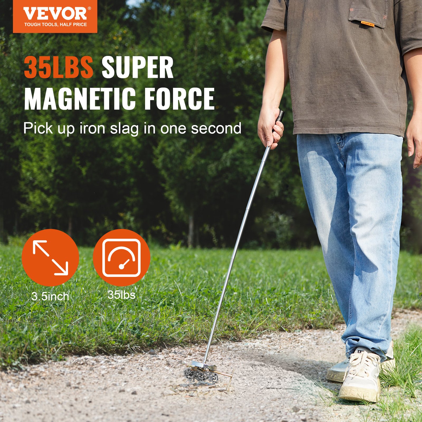 VEVOR Telescoping Magnetic Sweeper Tool Manual, 3.5inch
