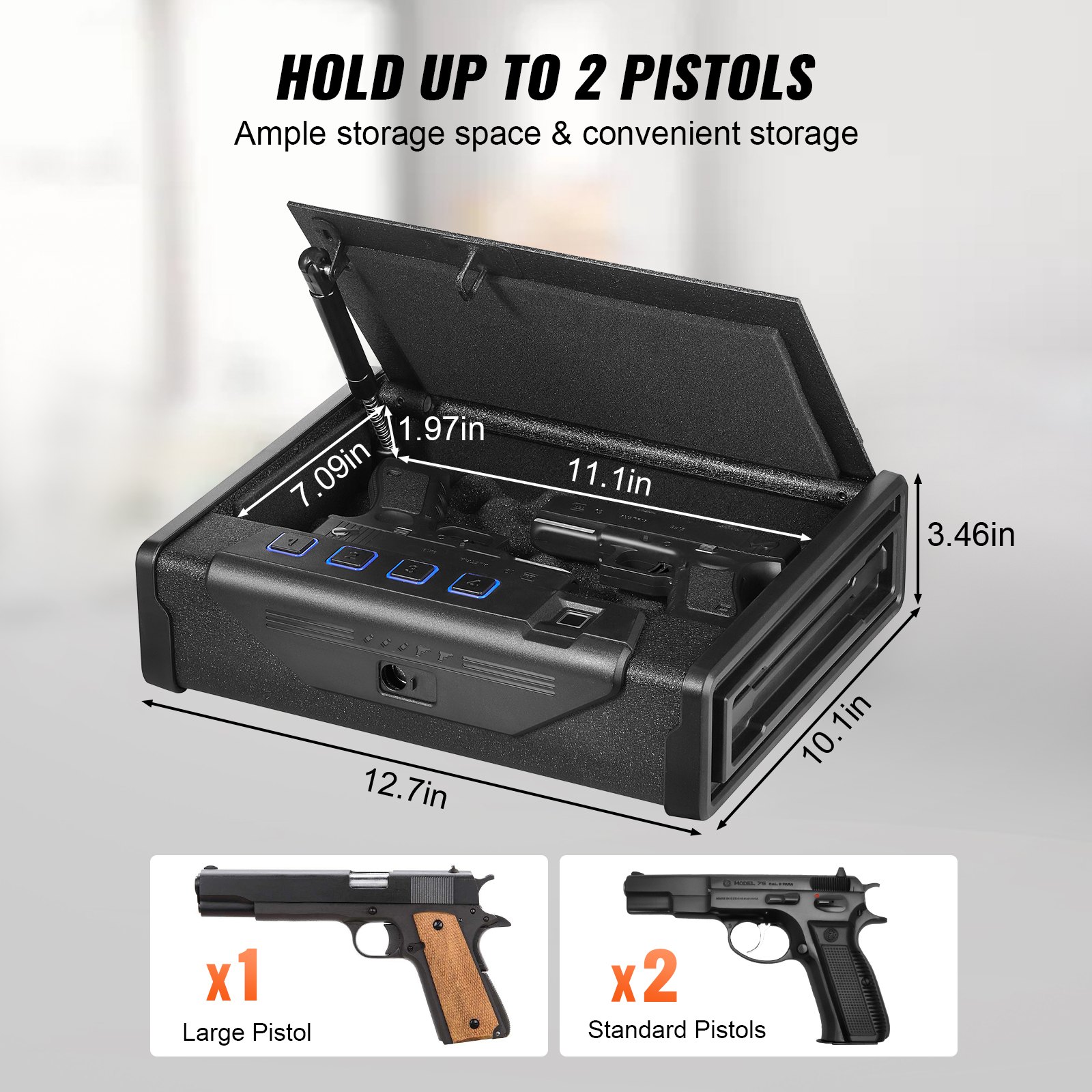 Gun Safe for Pistols User Manual, VEVOR Biometric Gun Safe