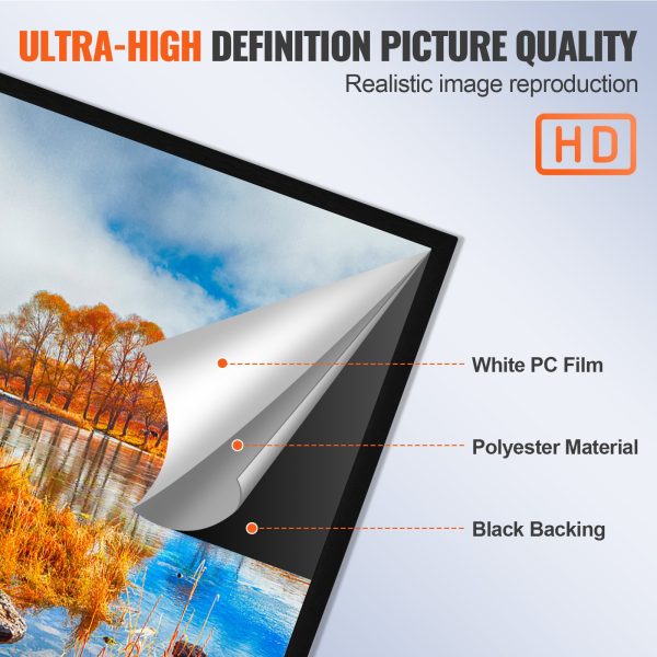 VEVOR Projector Screen Fixed Frame 100inch Diagonal Manual