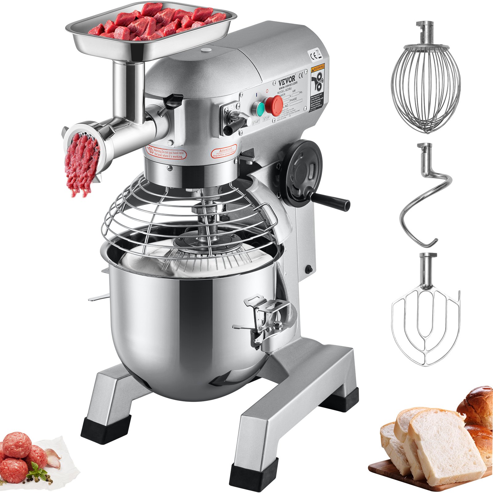 VEVOR Commercial Stand Mixer Manual, 20Qt Steel Bowl