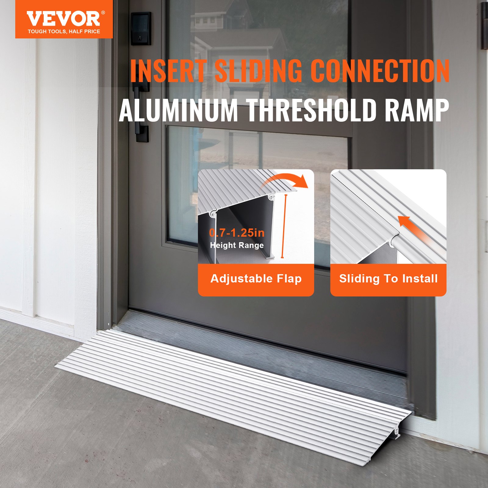 VEVOR Door Threshold Ramp Manual, 1" Rise, 800 lbs Capacity