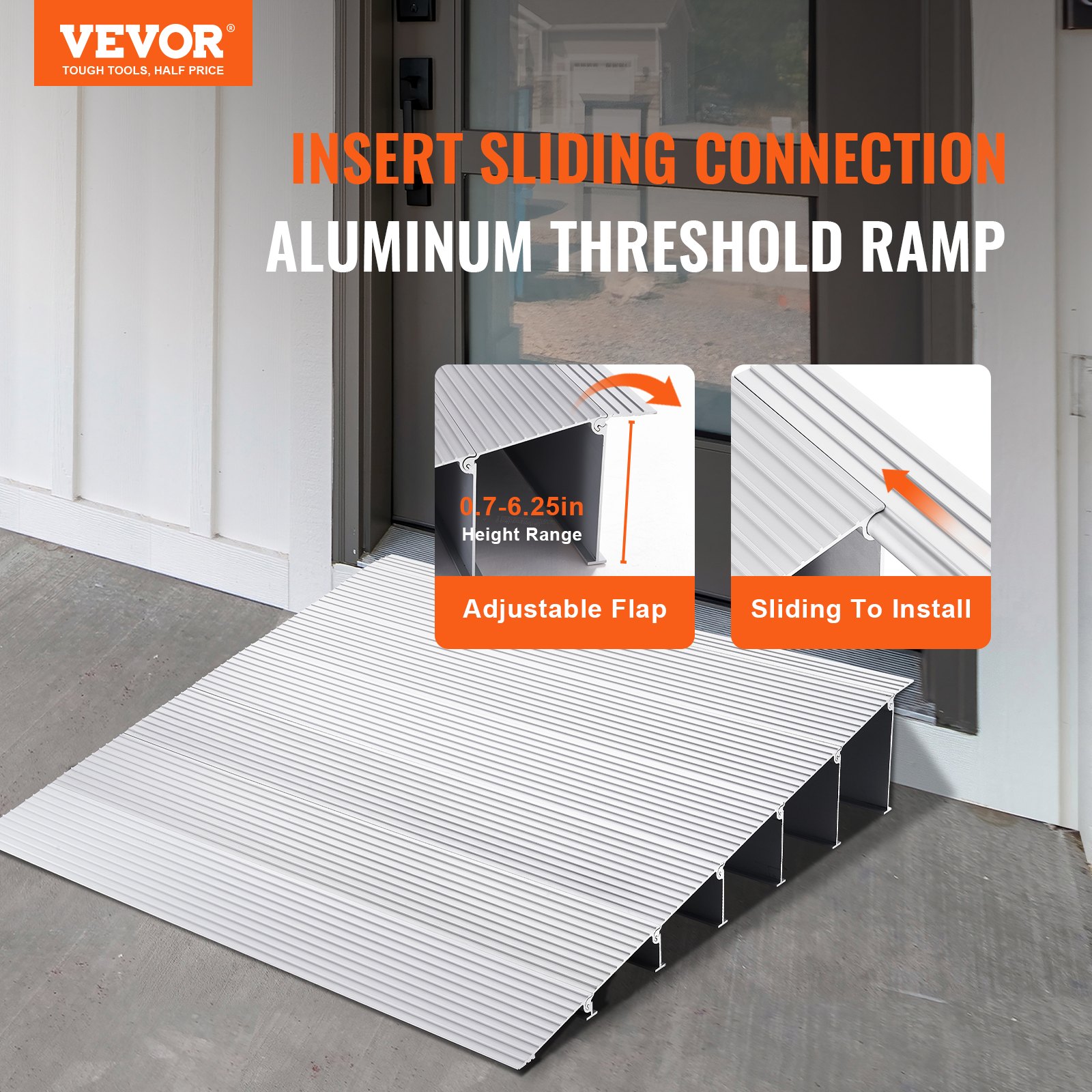 VEVOR Door Threshold Ramp Manual, 6" Rise, 800 lbs Capacity