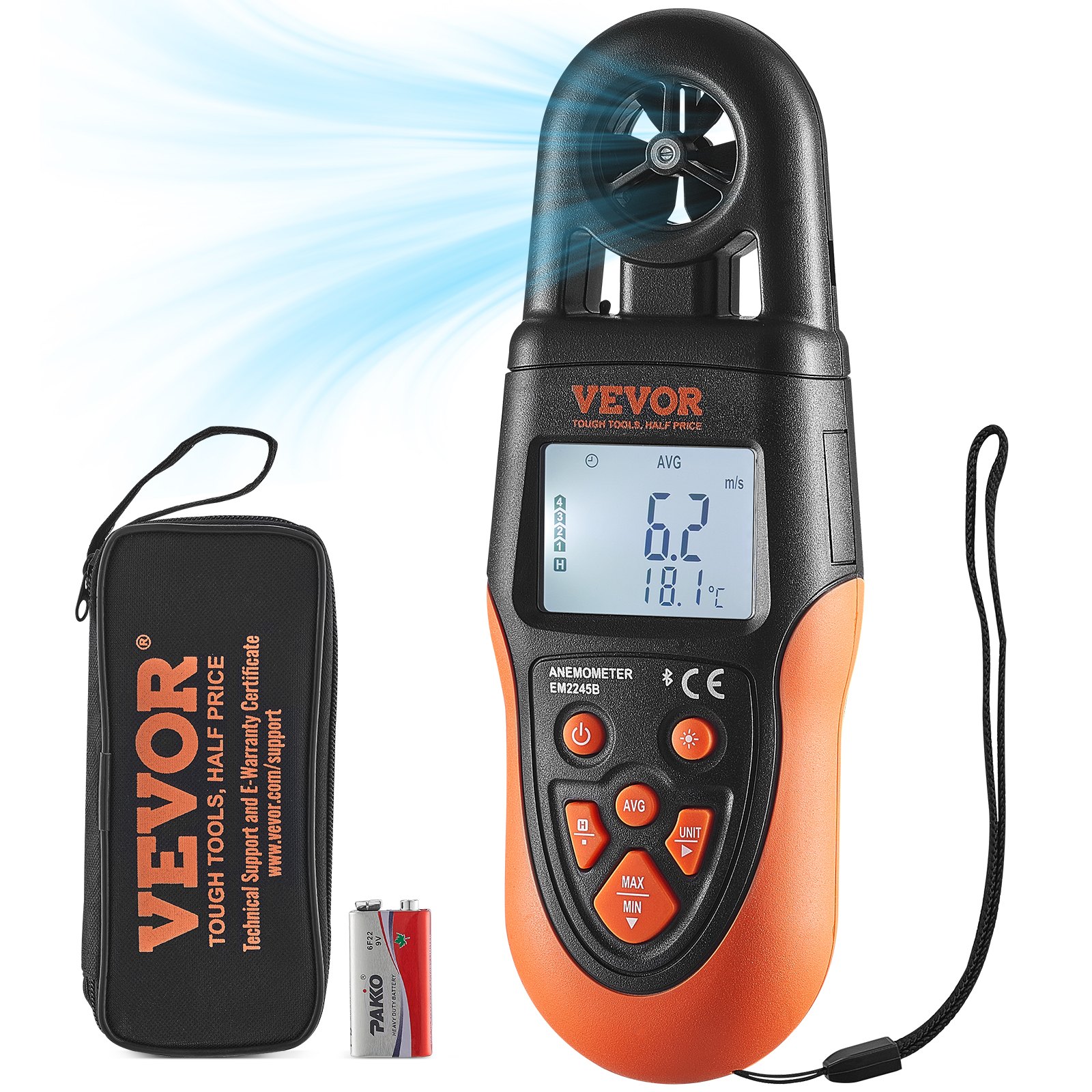 VEVOR Bluetooth Handheld Anemometer User Manual, 14℉-140℉
