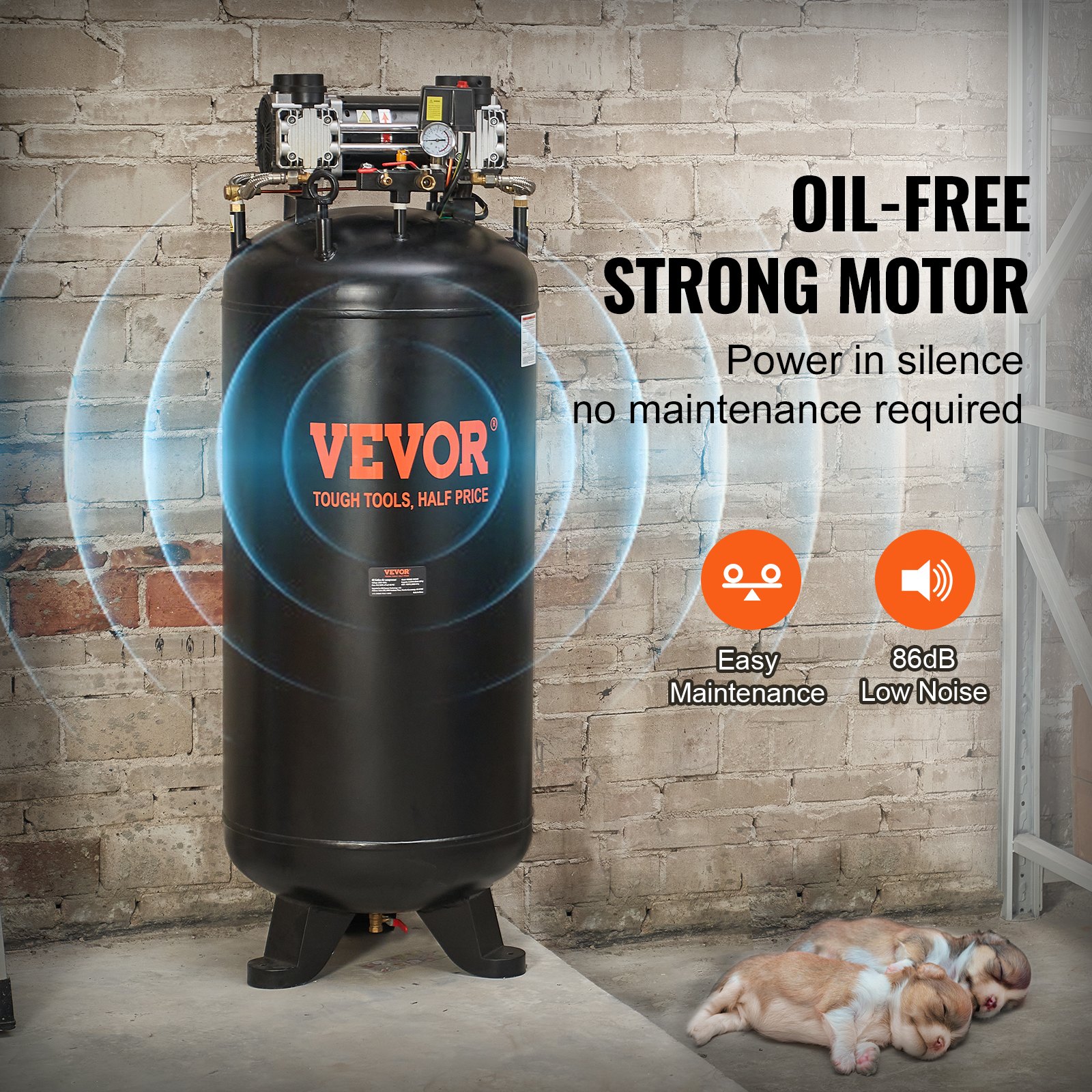 VEVOR 80 Gallon Air Compressor Manual, 6.5HP 15.5SCFM