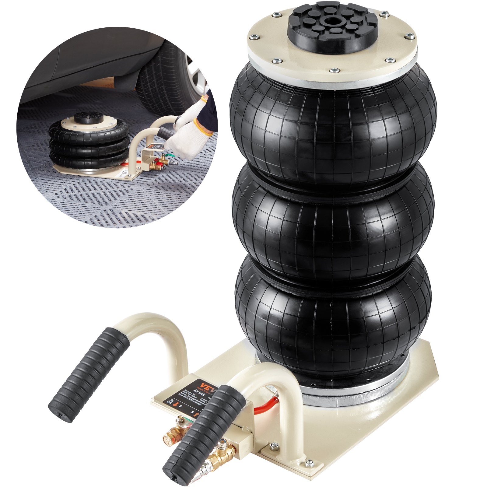 VEVOR Triple Bag Air Jack 3 Ton/6600 lbs Manual