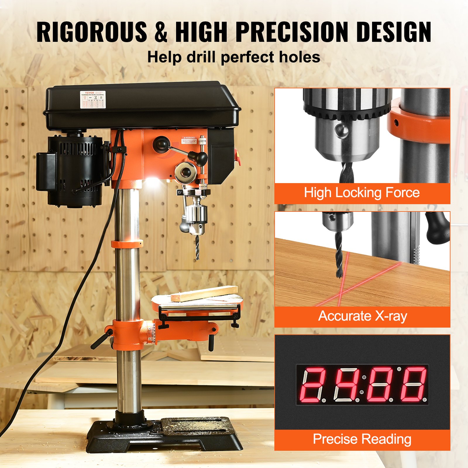 VEVOR 12 in Benchtop Drill Press, 5 Amp 120V Manual
