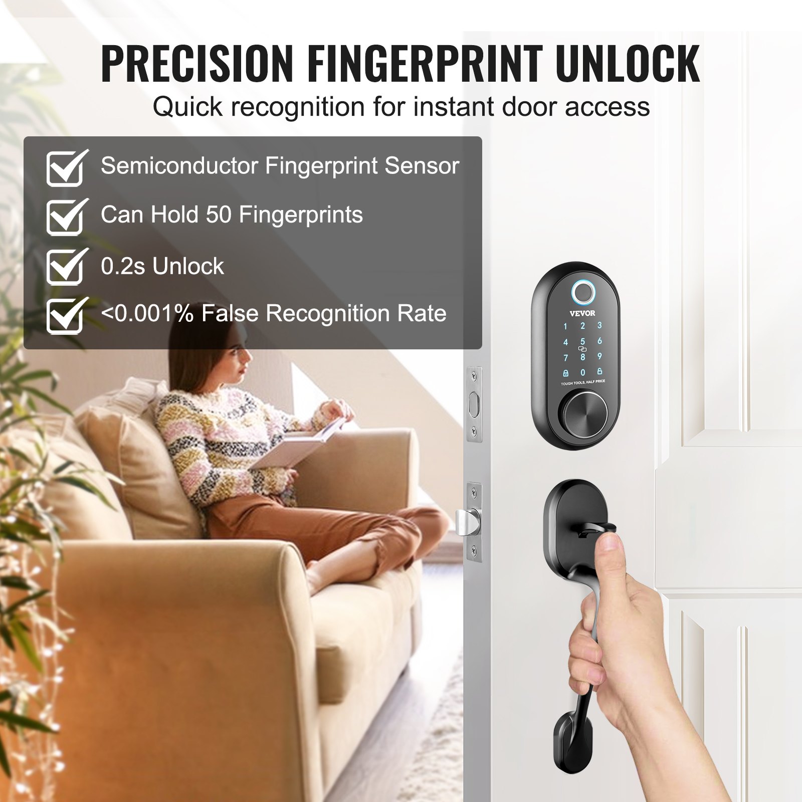 VEVOR Smart Lock Manual, 5-in-1 Smart Door Knob, Keyless