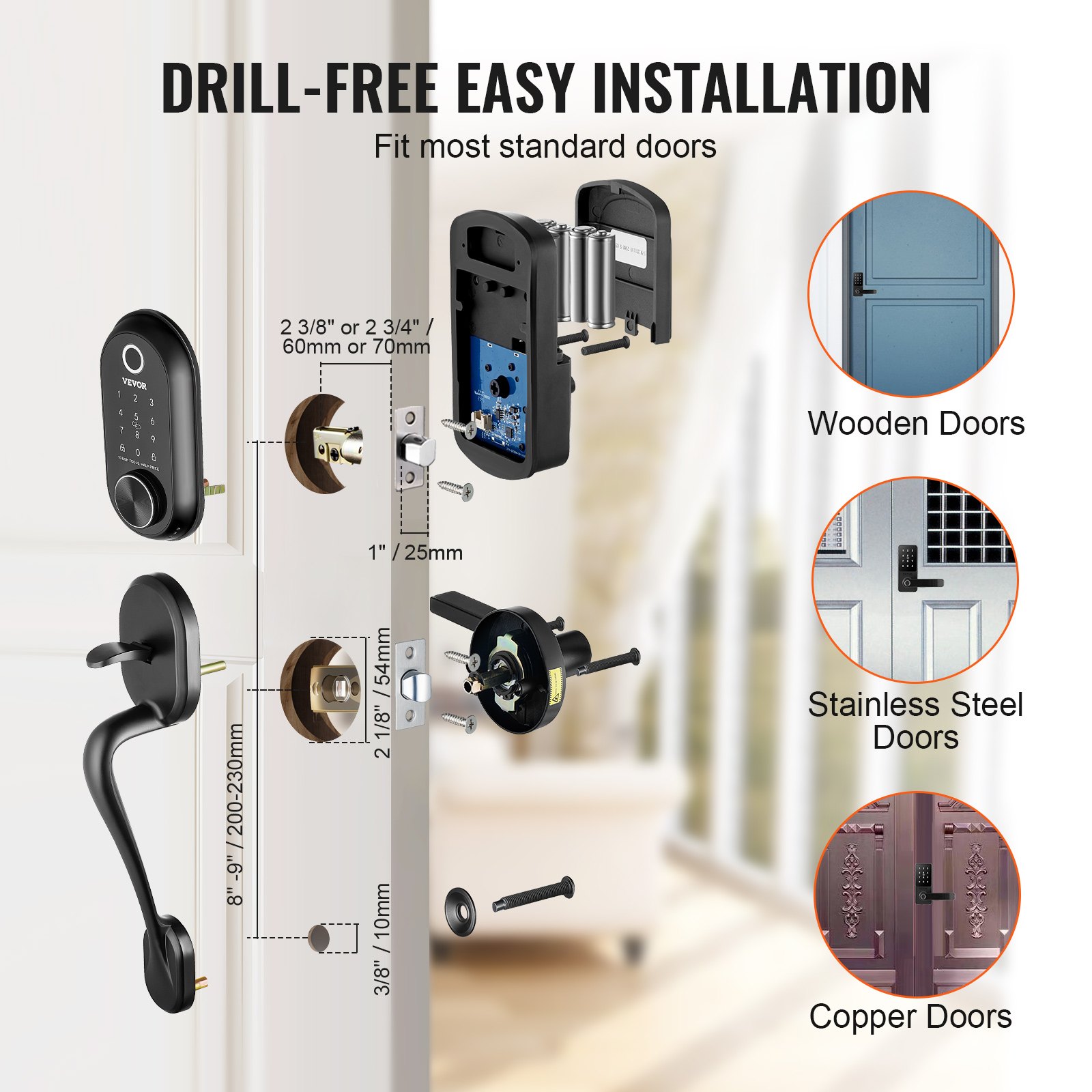 VEVOR Smart Lock Manual, 5-in-1 Smart Door Knob, Keyless