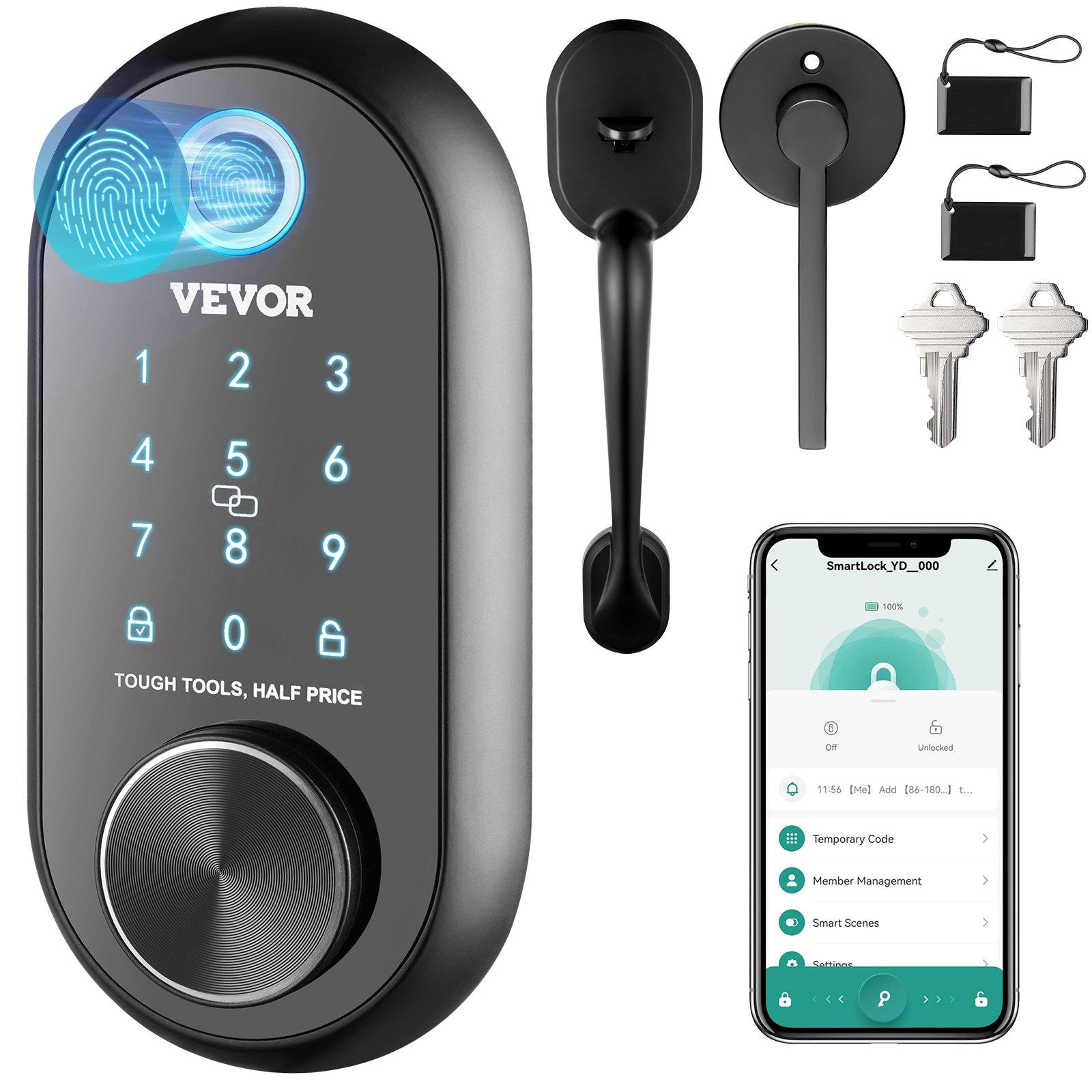 VEVOR Smart Lock Manual, 5-in-1 Smart Door Knob, Keyless