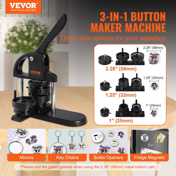 VEVOR 3-IN-1 Pin Button Maker Manual