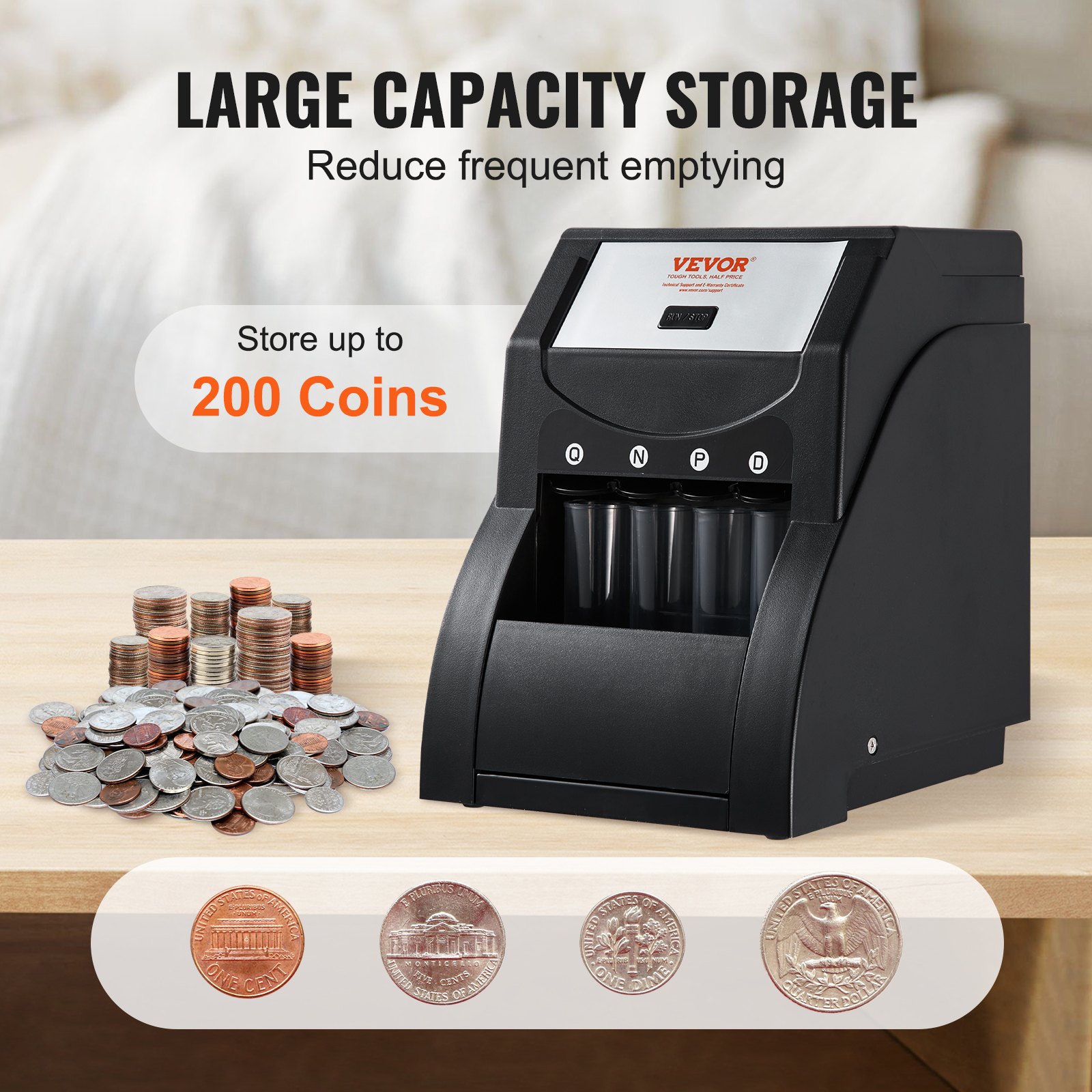 VEVOR USD Coin Sorter Manual. Sorts up to 230 coins/min