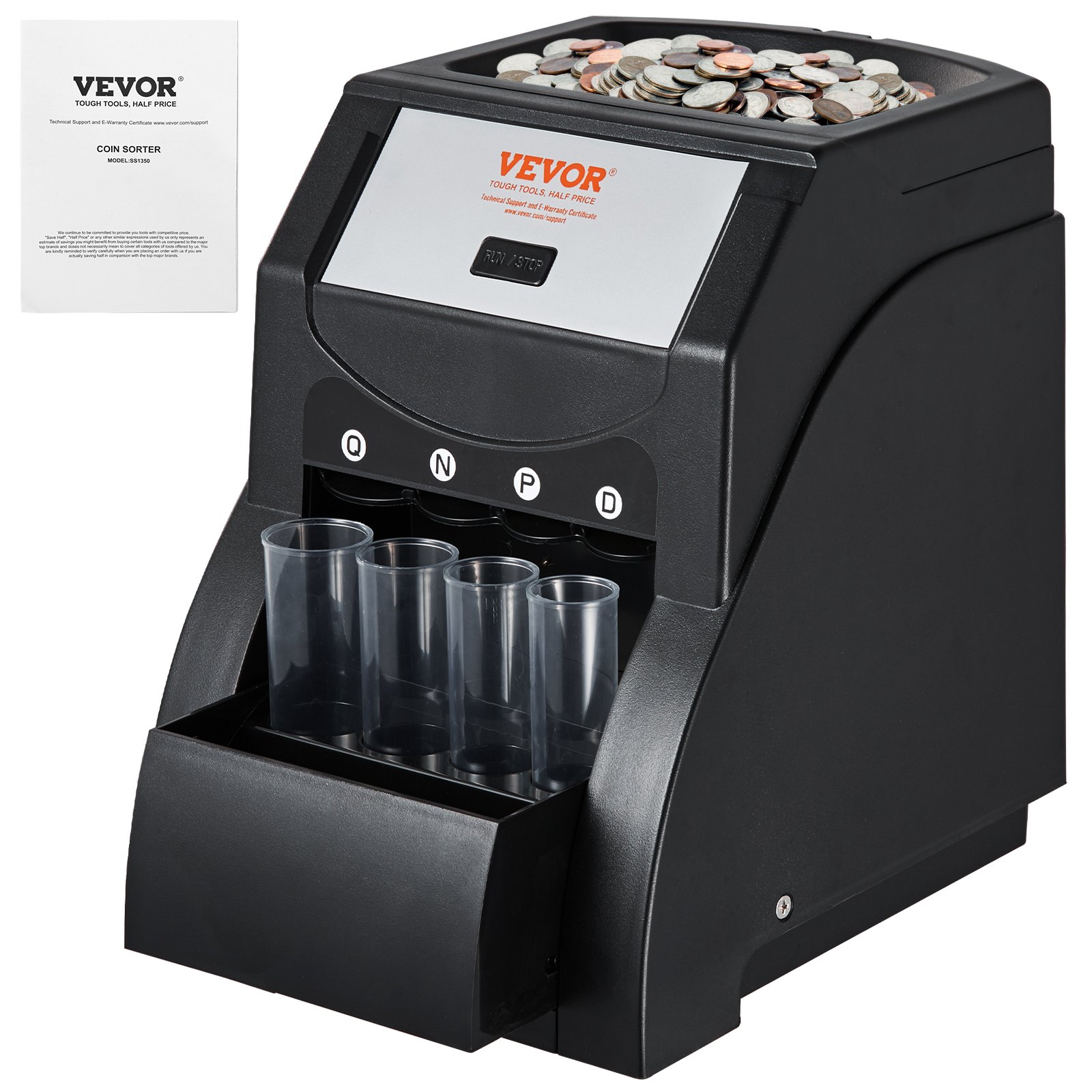 VEVOR USD Coin Sorter Manual. Sorts up to 230 coins/min