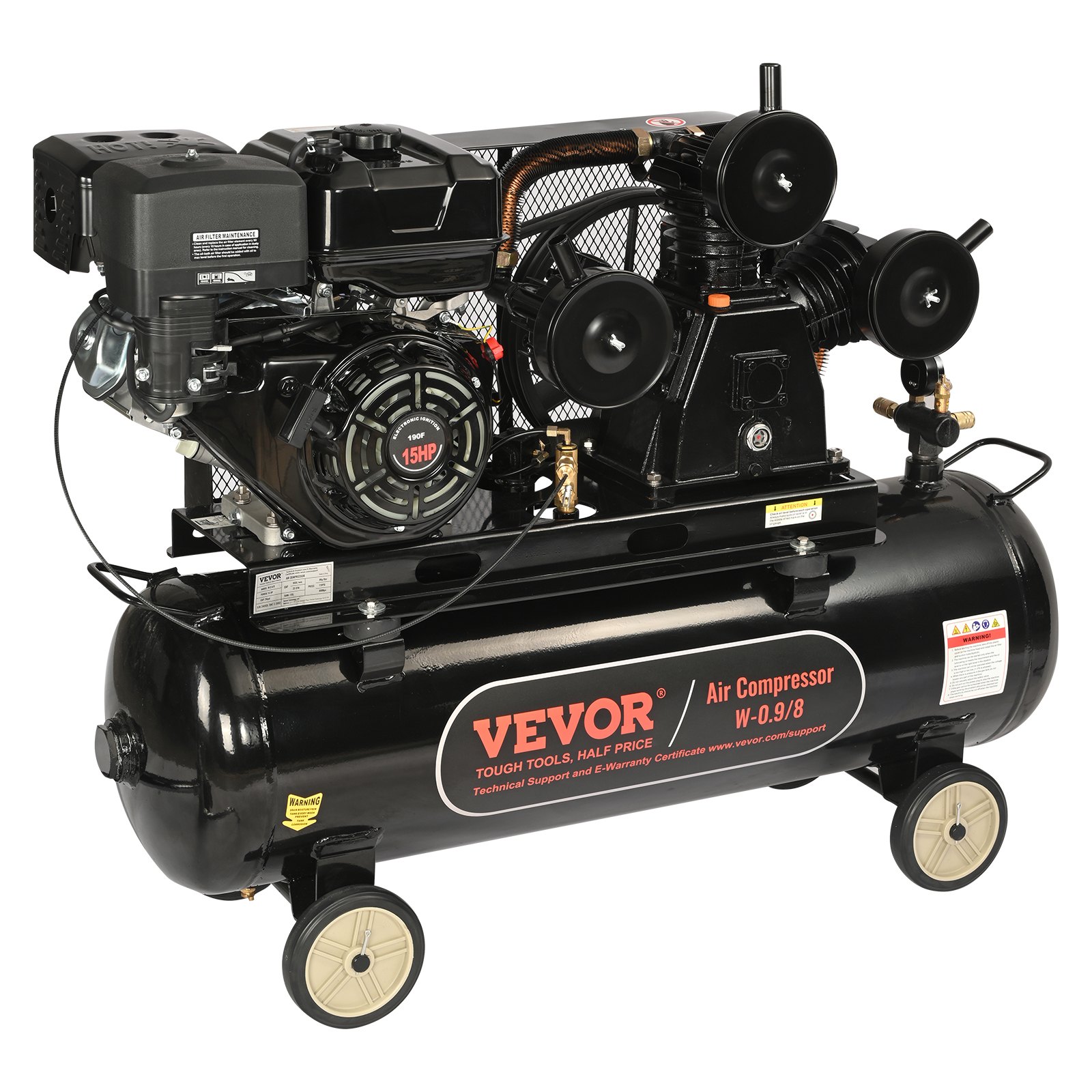 VEVOR 15HP Gas Powered Air Compressor Manual, 30 Gallon