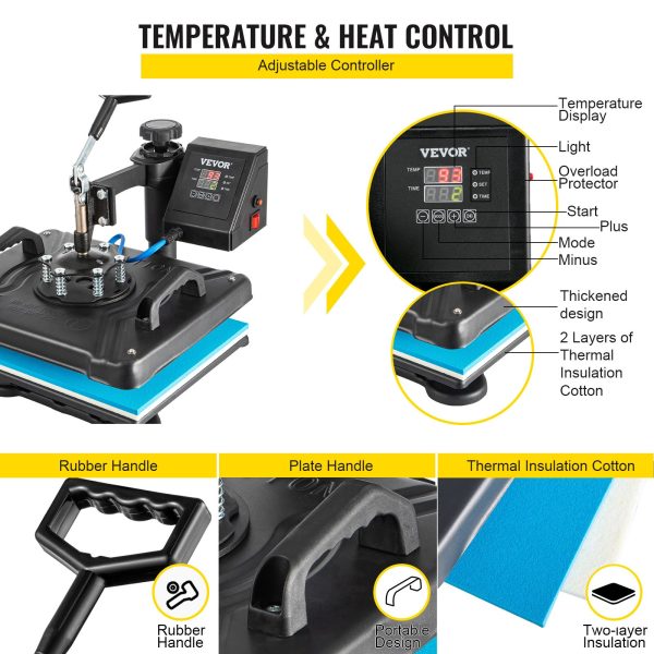 VEVOR Heat Press Machine Manual, 12X15 Inch 6 in 1 Combo