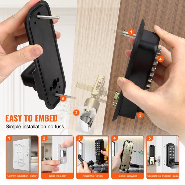 VEVOR Mechanical Keyless Entry Door Lock Manual, 14-Digit