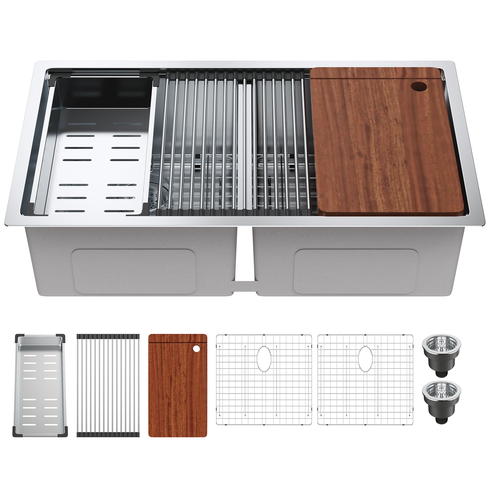 VEVOR Kitchen Sink Manual, 33 inch Stainless Steel Drop-In Sink