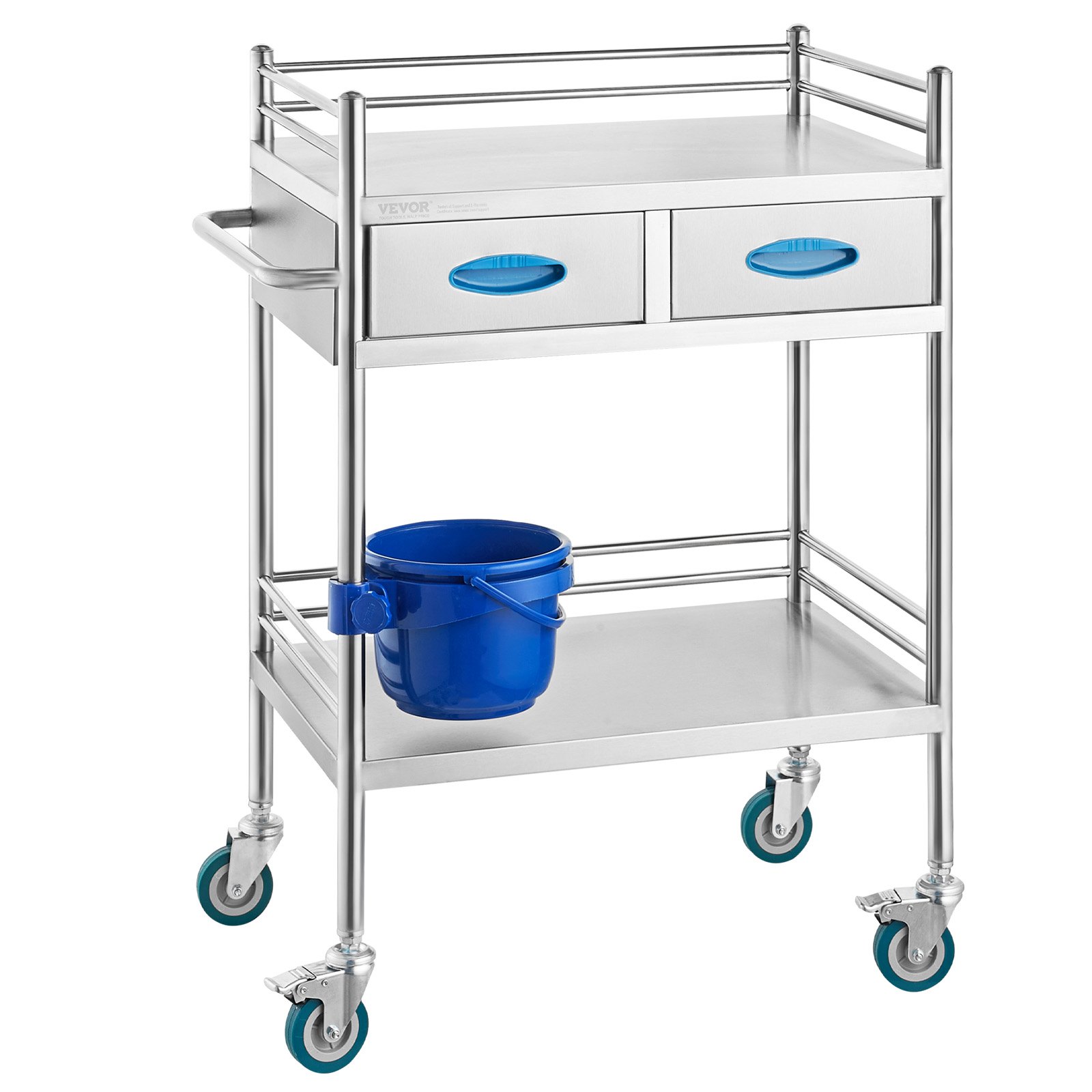 VEVOR Lab Serving Cart Manual, 2 Drawers, Rolling Medical Cart