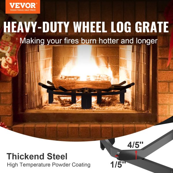 VEVOR Log Grate Manual, 27 inch, Heavy Duty, 6 Support Legs
