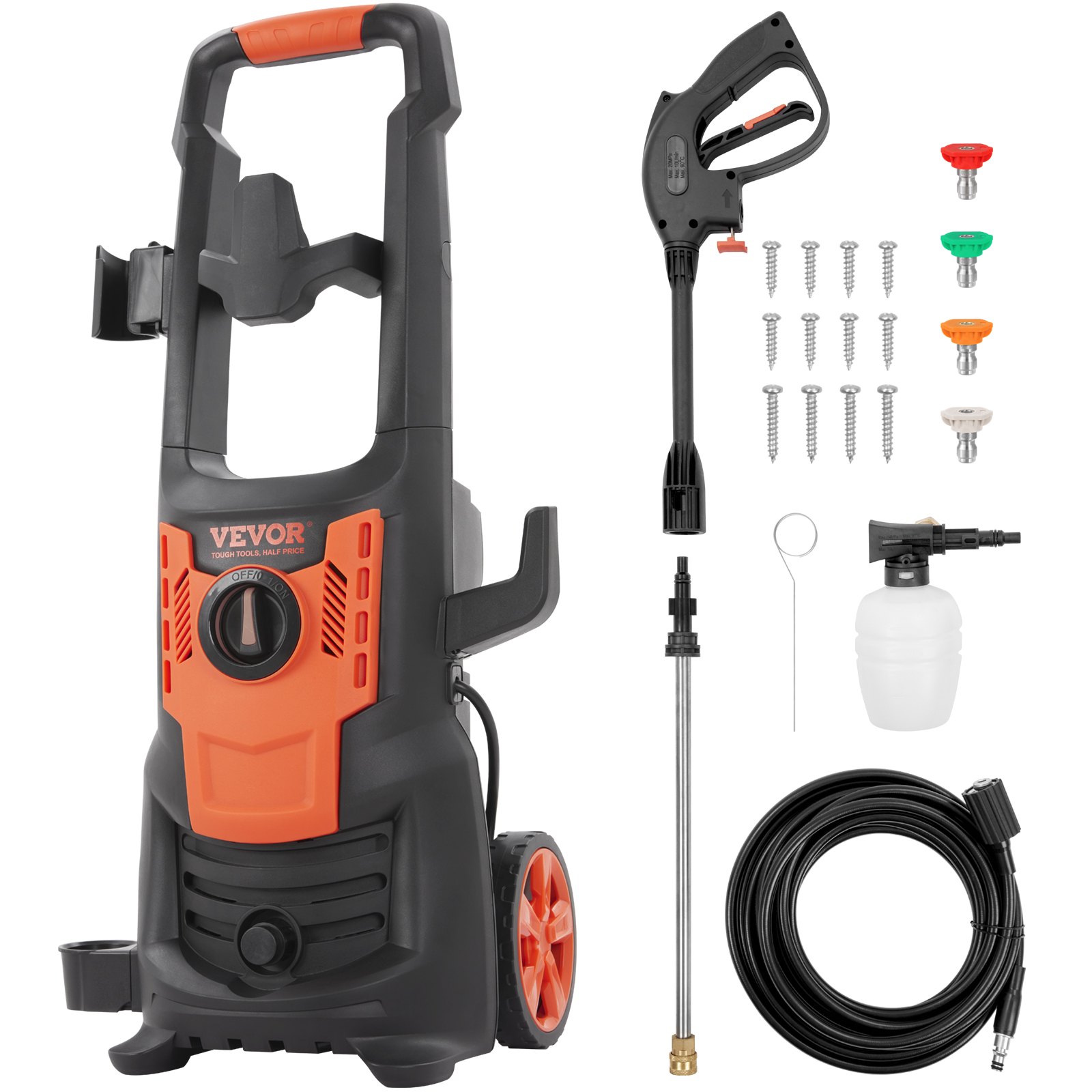 VEVOR Electric Pressure Washer Manual, 2150 PSI, Max. 1800W