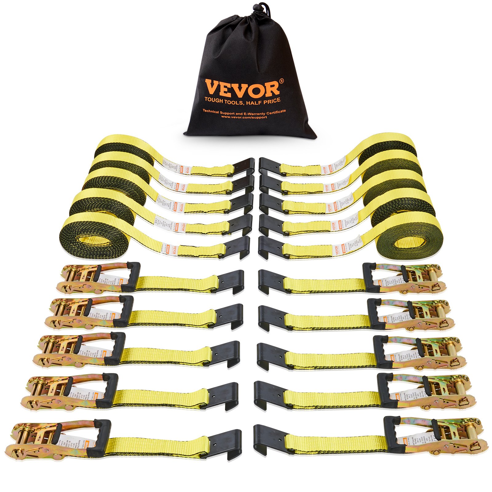 VEVOR Ratchet Tie Down Straps (10PK) Manual, 10,000 lbs