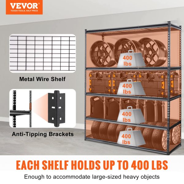 VEVOR Storage Shelving Unit Manual, 5-Tier Adjustable, 2000, lbs