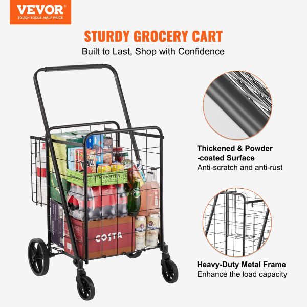 VEVOR Folding Shopping Cart Manual. 110 LBS Large Capacity