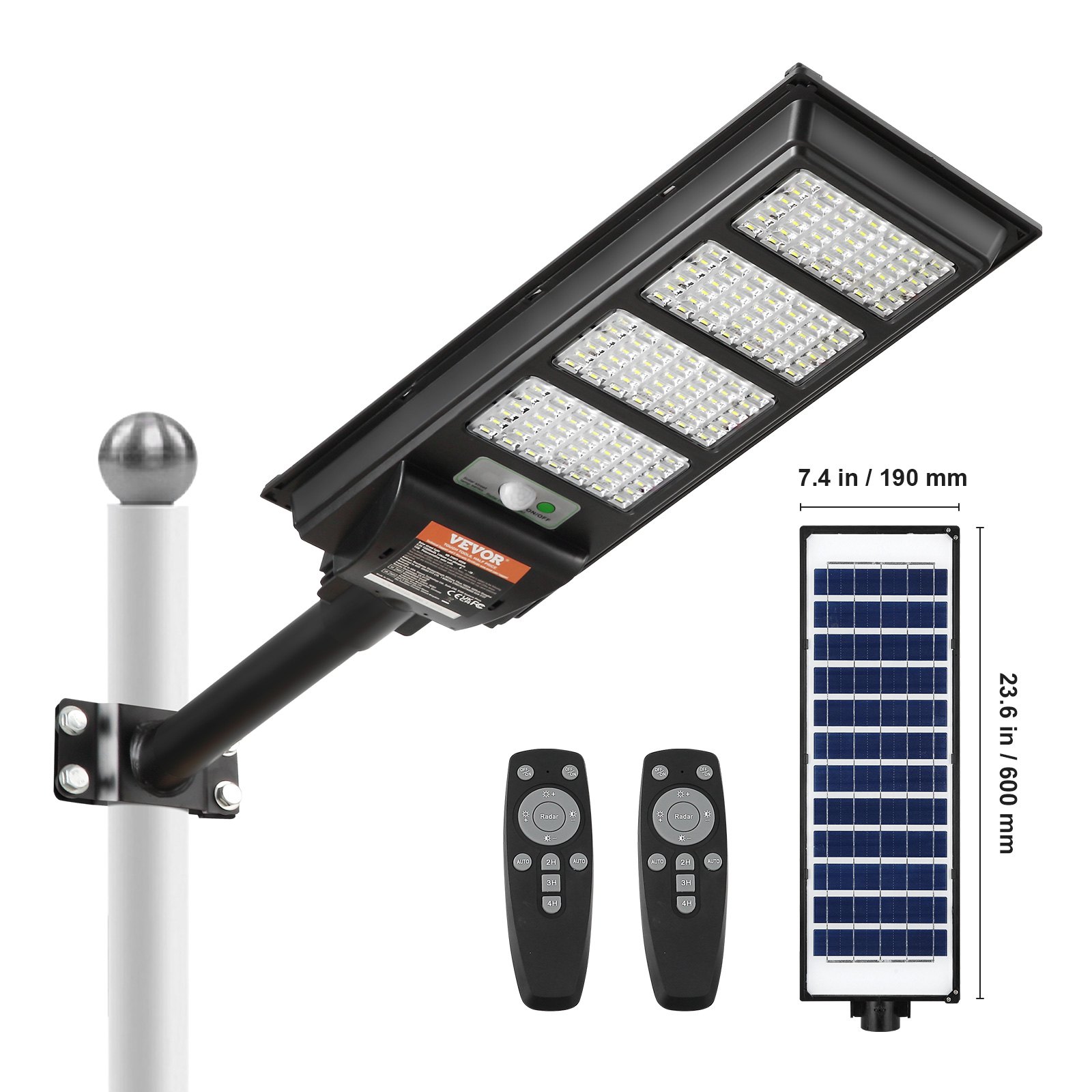 VEVOR 400W Solar Street Light Manual, 800LM