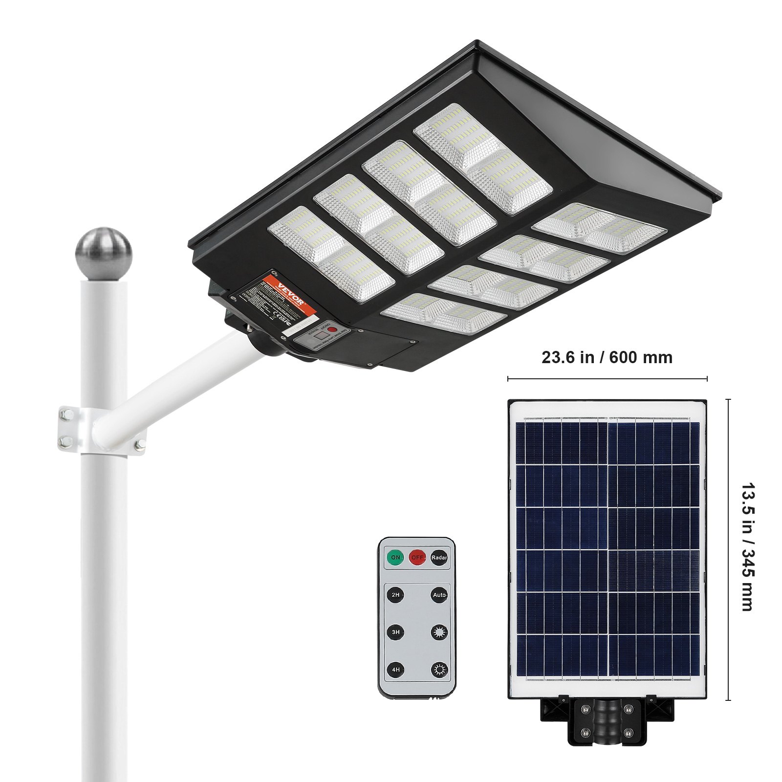 VEVOR 800W Solar Street Light Manual, 1400LM