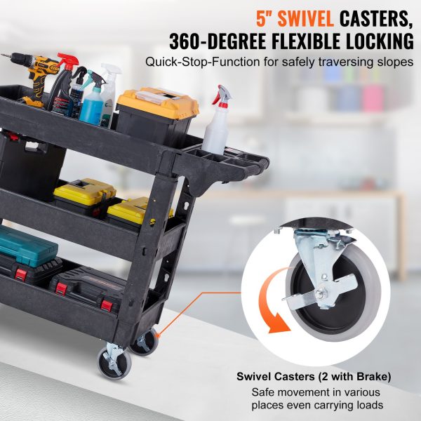 VEVOR Utility Service Cart Manual, 3 Shelf 550LBS
